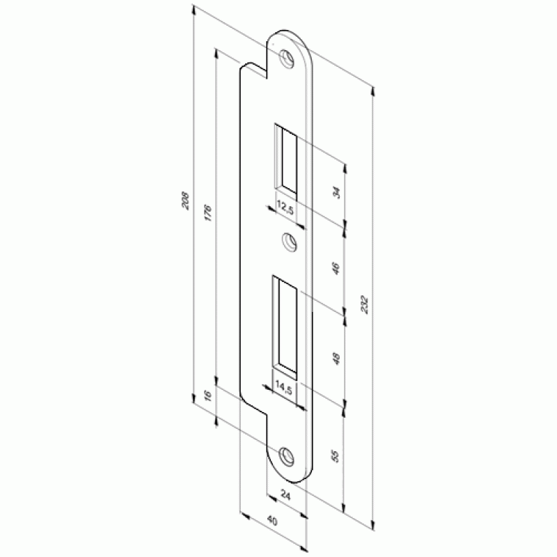 ABLOY EA322 Запорная планка стандарта DIN. Хромированная сталь ...